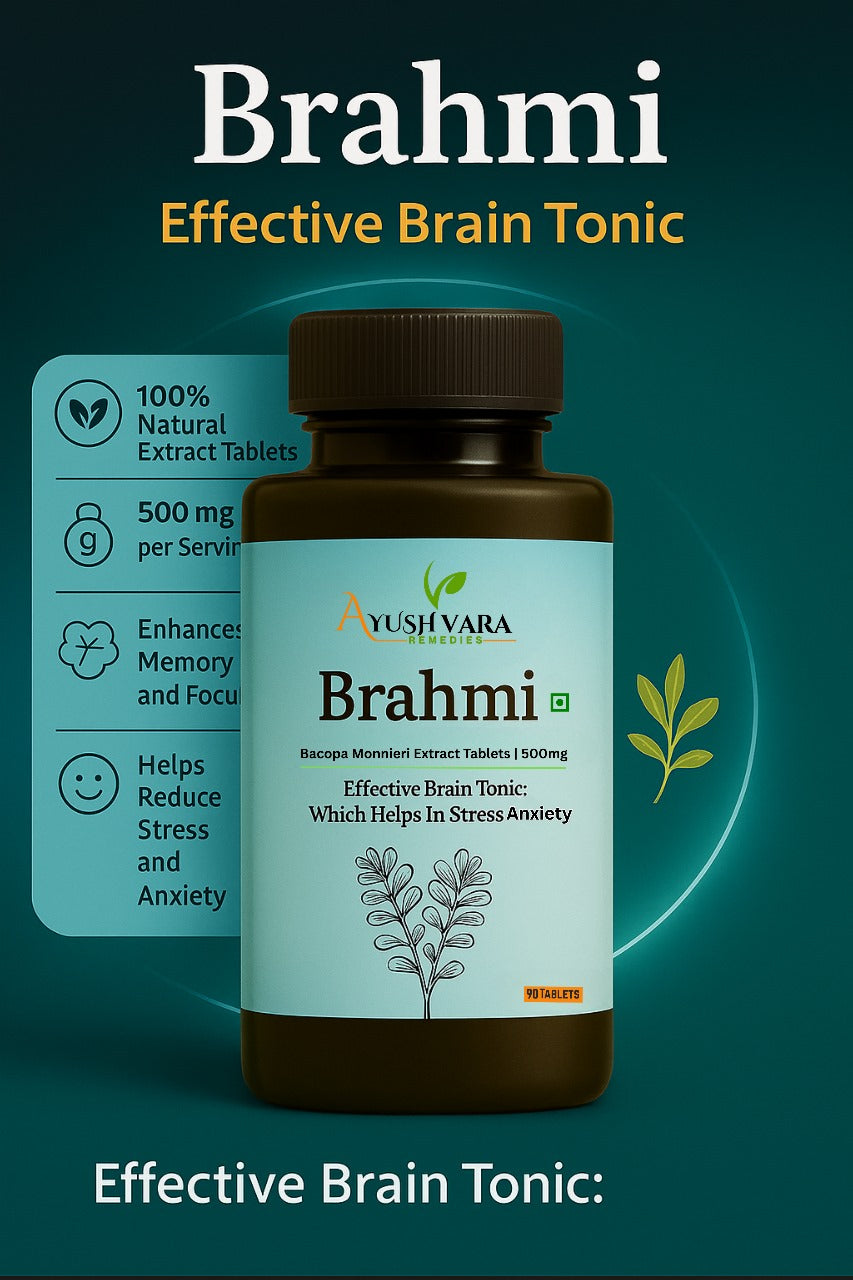 Brahmi Tablets – 100% Ayurvedic Brain Tonic – Ayushvara Remedies